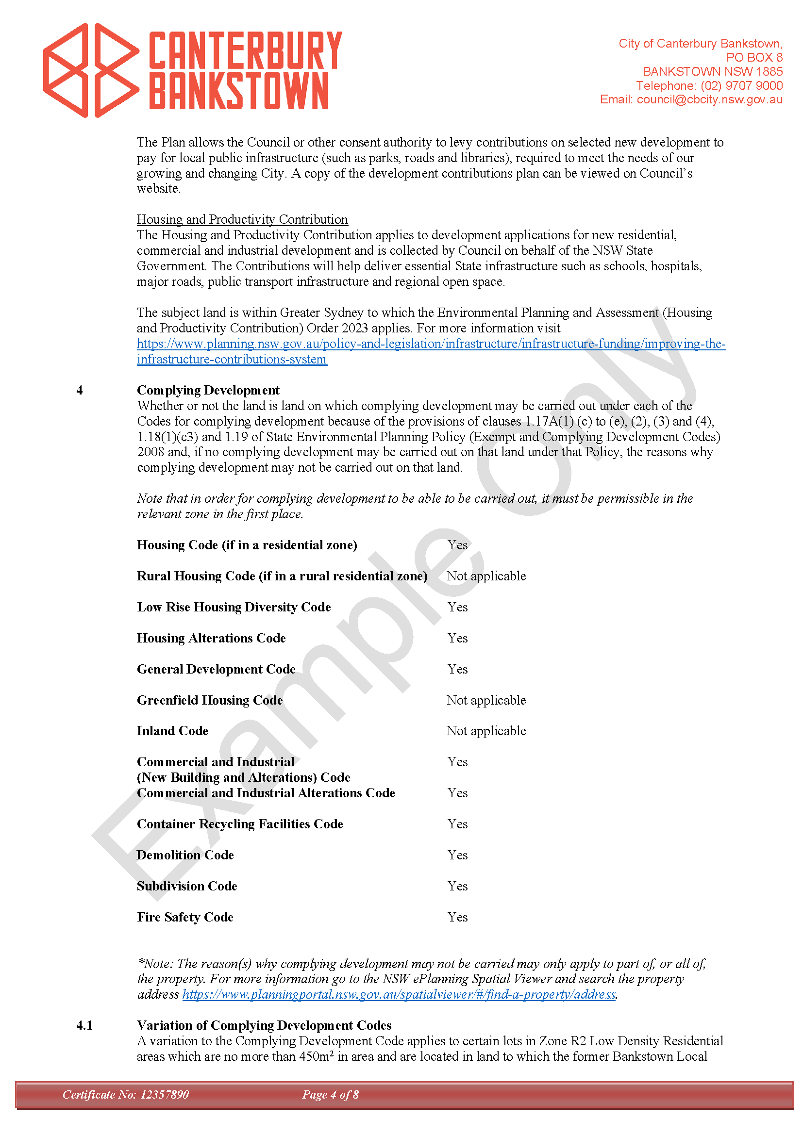 Planning certificates | City of Canterbury Bankstown