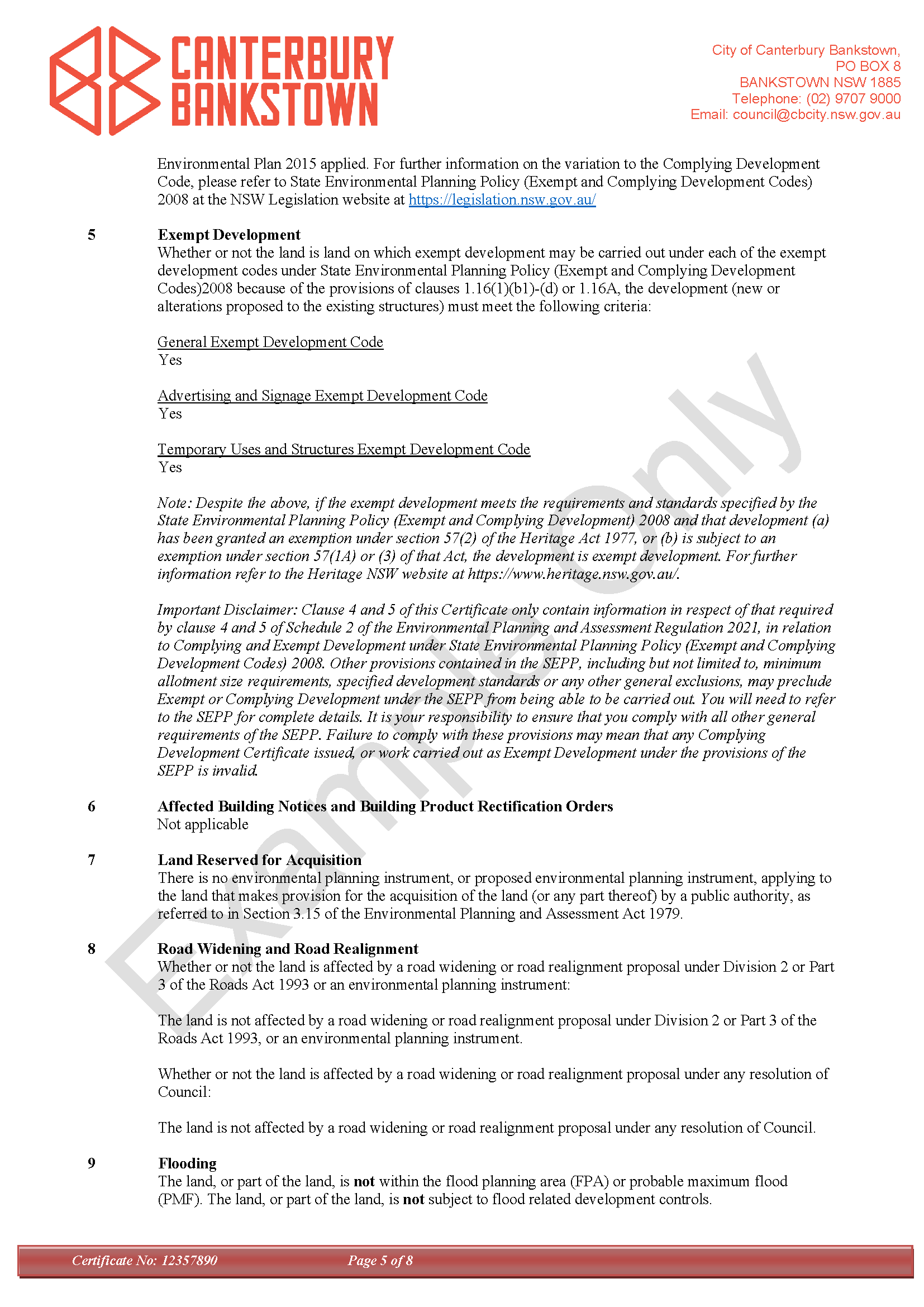 Planning certificates | City of Canterbury Bankstown