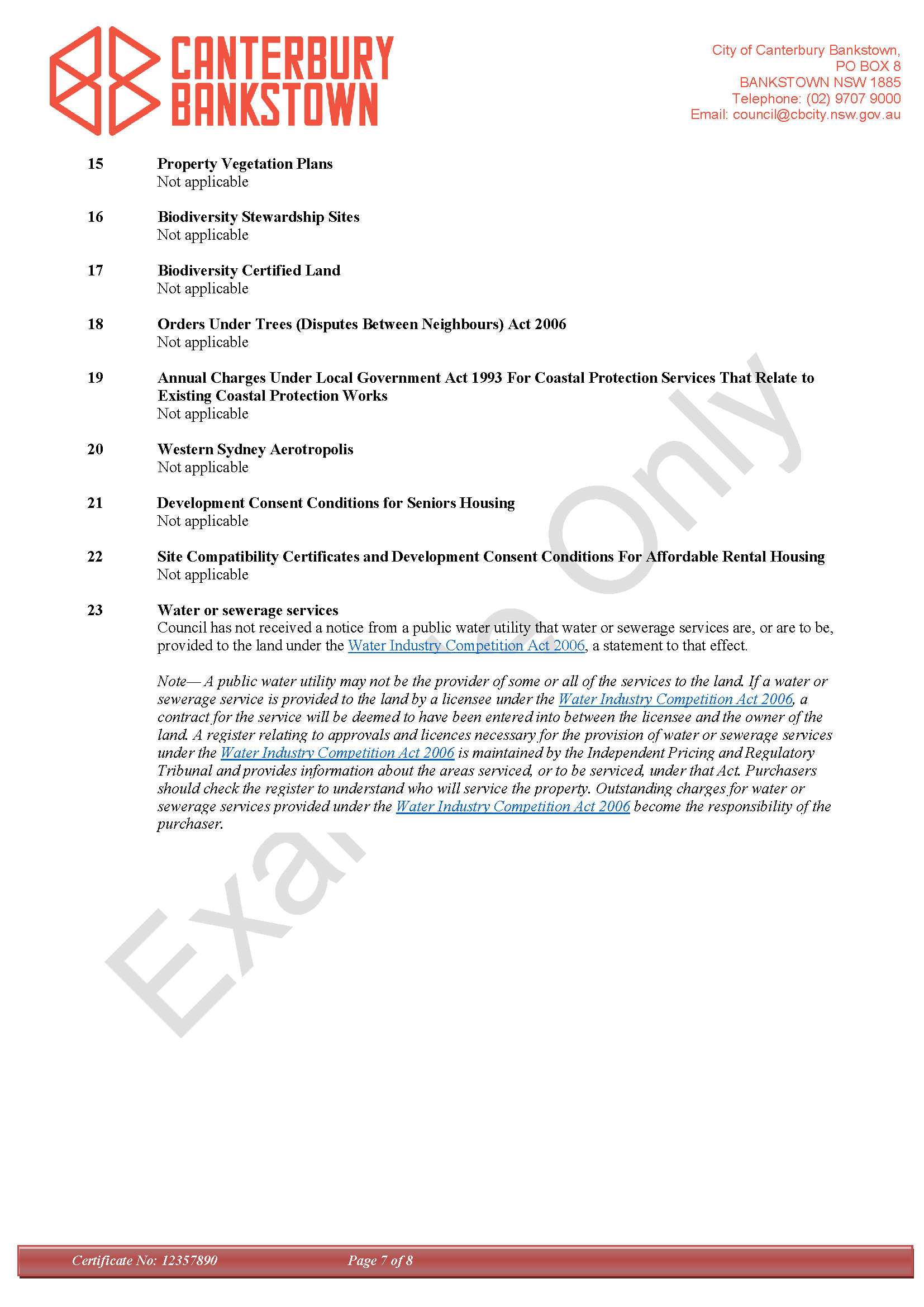 Planning certificates | City of Canterbury Bankstown