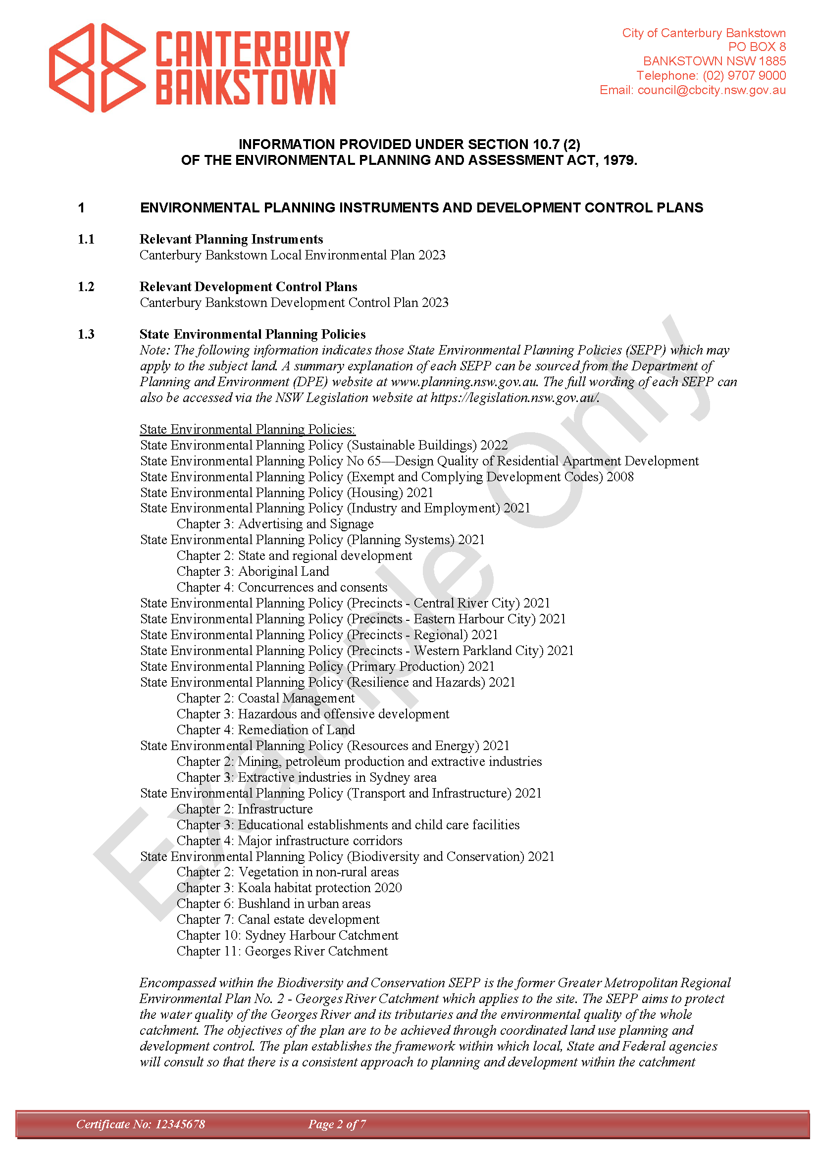 Planning certificates | City of Canterbury Bankstown