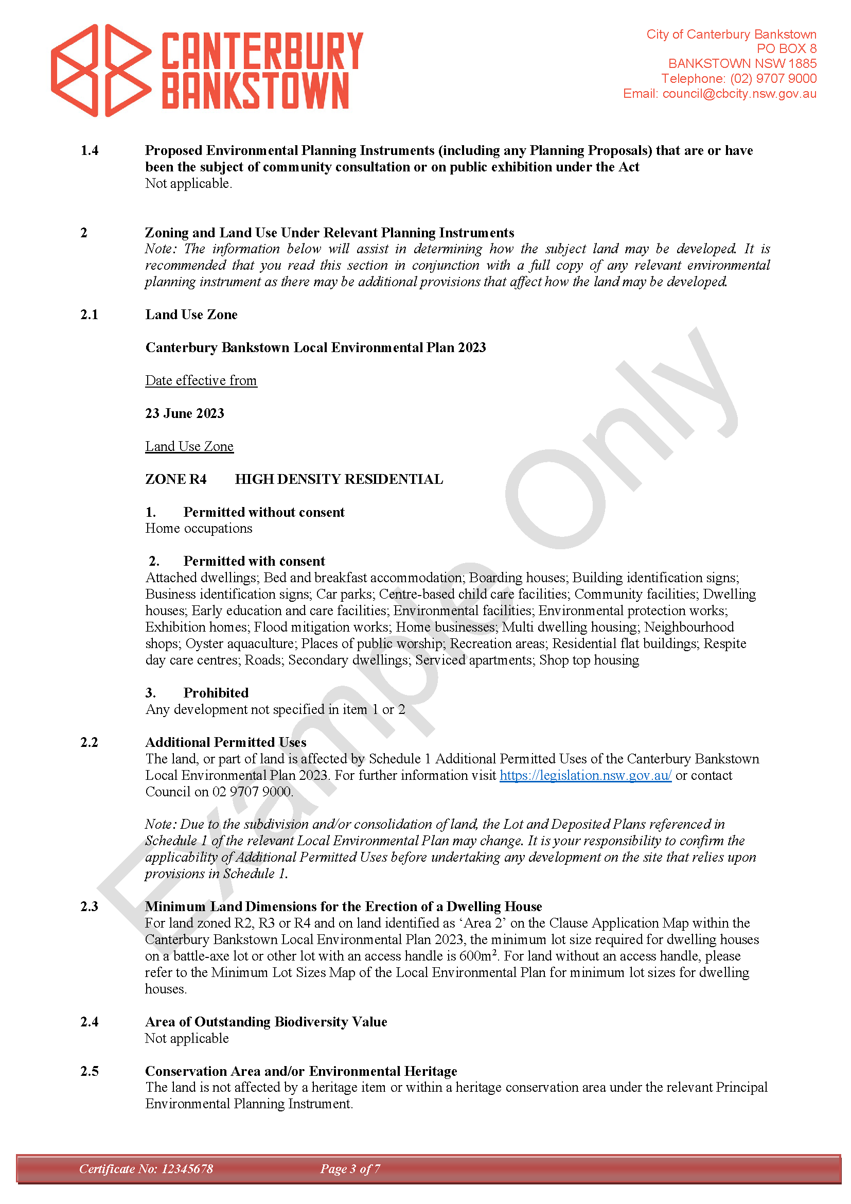 Planning certificates | City of Canterbury Bankstown