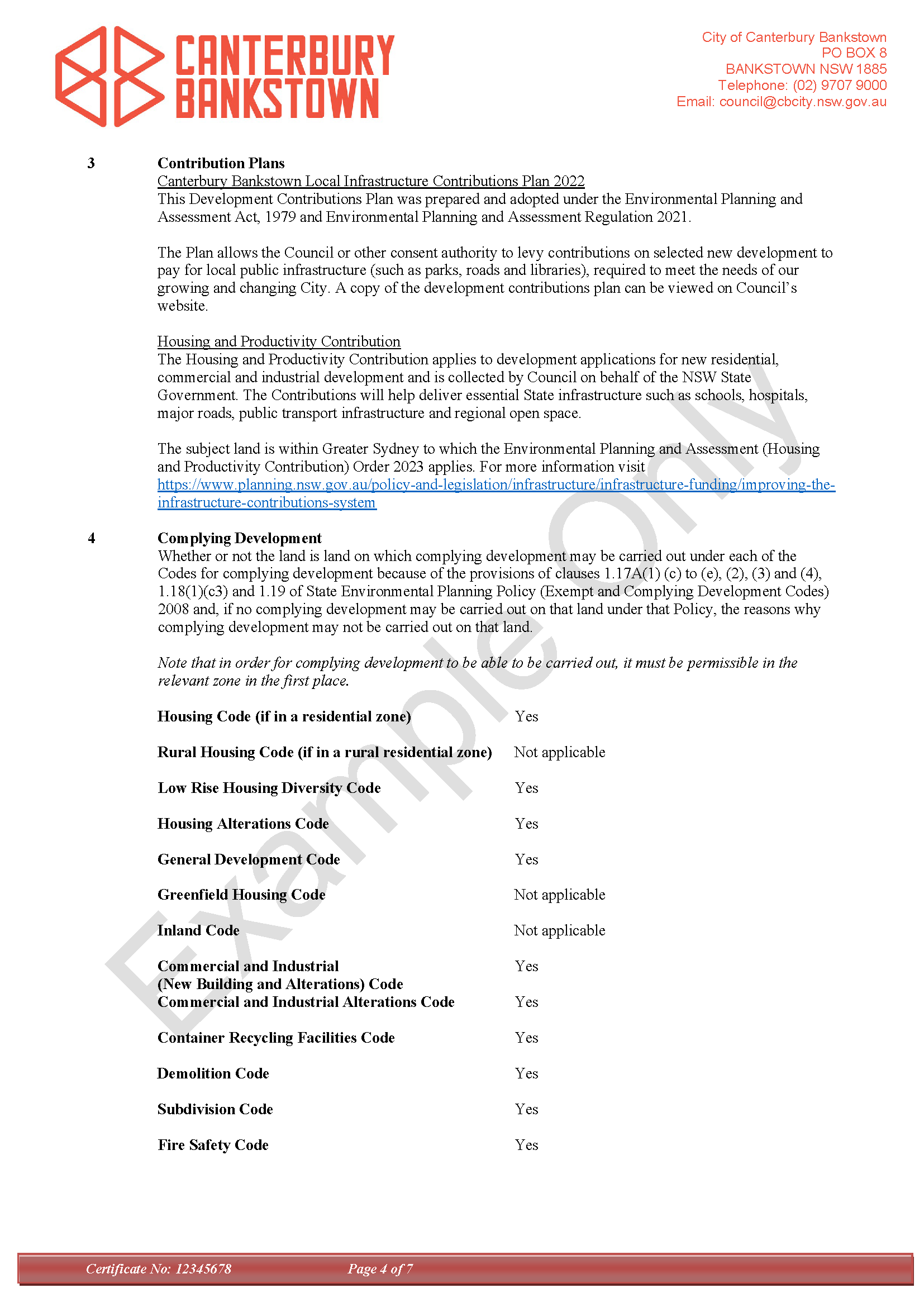 Planning certificates | City of Canterbury Bankstown