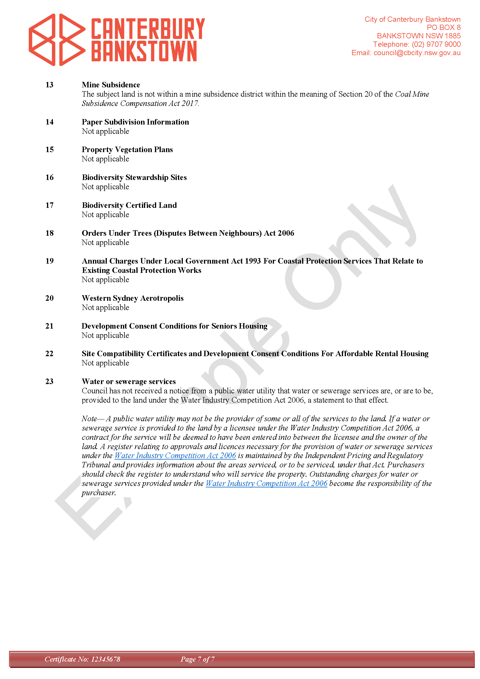 Planning certificates | City of Canterbury Bankstown